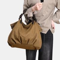 China Colefa Lands End Handmade Cotton Canvas Shoulder Tote Bag With Custom Logo Printed Luxury Vintage Retro Ruffle Utility Tote Bags for sale