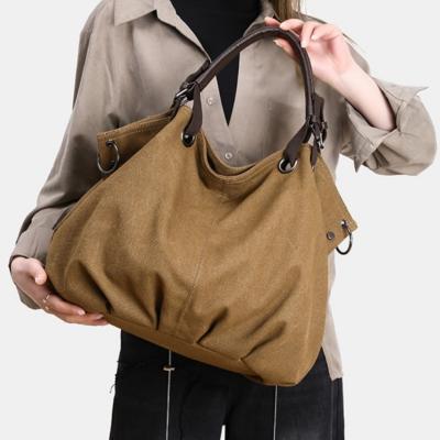 China Colefa Lands End Handmade Cotton Canvas Shoulder Tote Bag With Custom Logo Printed Luxury Vintage Retro Ruffle Utility Tote Bags for sale