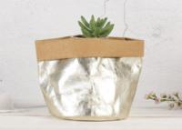 China 2026 Wholesale Metallic Washable Kraft Paper Storage Bag for Fruit Vegetable Food Bread Flower for sale