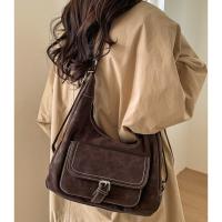 China Colefa Retro Casual Women 2026 New Daily Commuting Backpack Single Shoulder Tote Bag Suede Fabric Crossbody Shoulder Handbag for sale