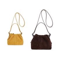 China Colefa 2026 New Red Suede Drawstring Bucket Bag Simple Versatile Commuting Single Shoulder Crossbody Korean Version Handbags for sale