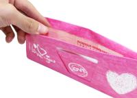 China Sweet Heart Washable Tyvek Paper Wallet Custom Logo Pink Tyvek Mighty Wallet for sale