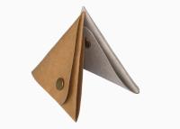 China Triangular Washable Kraft Paper Wallet Small Coin Purse With Button Closure for sale