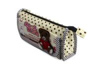 China Fashion design cotton canvas pencil bag with zipper pen box for school students for sale