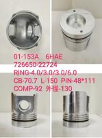 China Lightweight with Smooth Finish Heat Resistance Komatsu 6D140 Pistons 6217-31-2130  Yanmar 6HAE 726650-22724 for sale