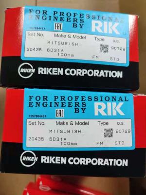 China Genuine Mitsubishi Fuso 6D31 4D31 Piston Ring Set by RIK Japan - Part Numbers 20435 ME997485 for sale