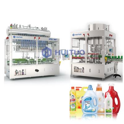 China PET Glass Bottle Liquid Detergent Filling Rotary Capping Machine For Spray Trigger for sale