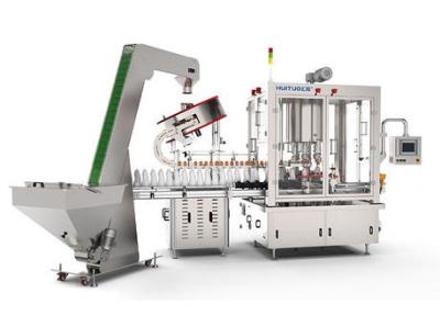 China Round Cap Bottle Capping Equipment With Cap Sorter for sale