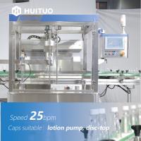 China Automatic Linear Screw Bottle Servo Capping Machine With Cap Elevator And Sorter for sale