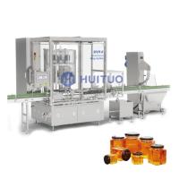 China Honey and syrup glass jar container rotary servo twist off capping machine for sale