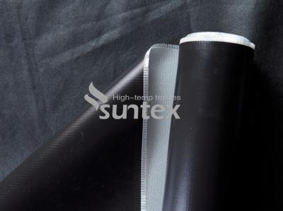 China Single Side Silicone Coated Fiberglass Cloth Black Silicone Fabric for Fabric Duct Expansion Joints for sale