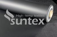 China Good weather resistance Stress Relief Vibration Black Neoprene Coated Fiberglass Fabric For Expansion Joint for sale