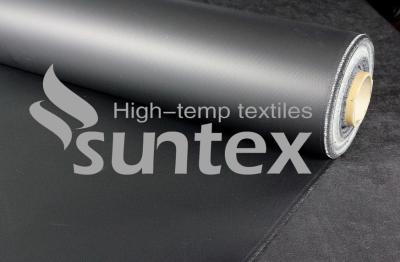 China Good weather resistance Stress Relief Vibration Black Neoprene Coated Fiberglass Fabric For Expansion Joint for sale