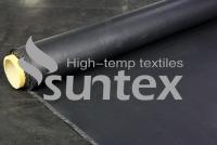 China Corrosion and oil resistance Black Neoprene Coated Fiberglass Chemical Resistant Fabric Or Tape To Mid - East for sale