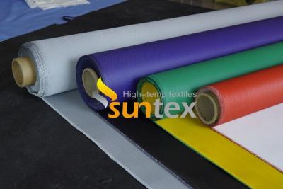 China M0 Fire Resistance PU Coated Fiberglass Fabric with 1800°C Temperature Resistance and 460 g/sqm Weight for sale