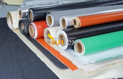 China Double Silicone Coated 100% Fiberglass Fabrics 17mils Thickness for sale
