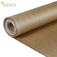 China Abrasion Resistant Vermiculite Coated Fiberglass Fabric For Removable Insulation Cover for sale