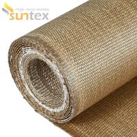 China Vermiculite Coated Fiberglass Fabric For Fire Blanket Welding Curtains for sale
