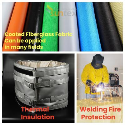 China Coated Fiberglass Fabric, Can Be Applied In Many Fields Thermal Insulation And Welding Fire Protection for sale