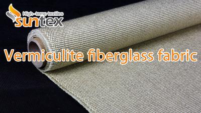 China SUNTEX Vermiculite Coated Fiberglass Fabric for sale