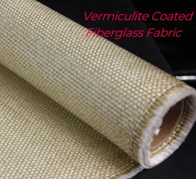 China High Temperature Resistant Fabrics Vermiculite Coated Fiberglass Fabric For Expansion Joints for sale