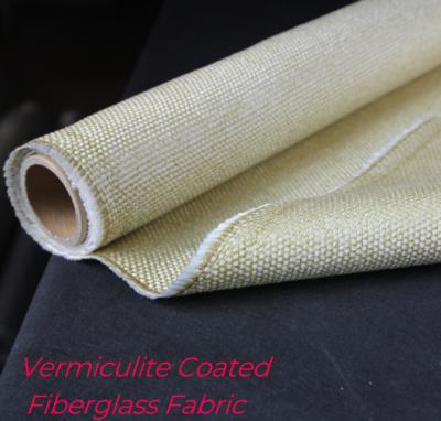 China High Temperature Resistant Vermiculite Coated Fiberglass Fabric for sale