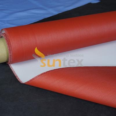 China Fireproof High Temperature Retardant Plain Woven Chemical Resistance Waterproof Silicone Rubber Coated Fiberglass Fabric Cloth for sale