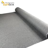China Heavy Duty Welding Protection Blanket High Temperature Fiberglass Fabric 1400g Graphite Coated Fire Proof Fabric for sale