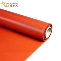 China Excellent Weathering Resistant Silicone Rubber Coated Glass Fiber Fabric Fireproof Cloth Blanket Roll for sale