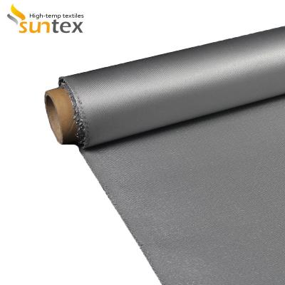 China High Silica Fabrics Fire Proof Silicone Rubber Coated Fiberglass Fabric Cloth for sale