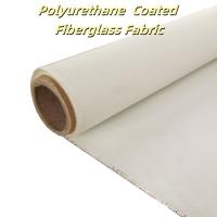 China PU Coated Fiberglass Fabric 460gsm Fireproof Blue Black for Fire Curtains for sale