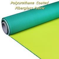 China PU Coated Fiberglass Fabric 460gsm Fireproof Blue Black for Fire Blankets for sale