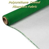 China Fireproof PU Coated Fiberglass Fabric 460gsm Heat Resistant Blue Black for sale