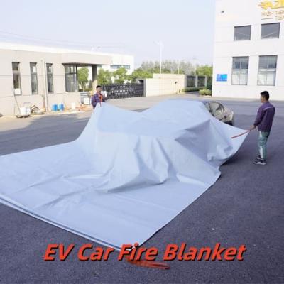 China EV Fire Blanket Gray 550℃/1000℃ Thermal Resistance for Lithium Battery Fires for sale