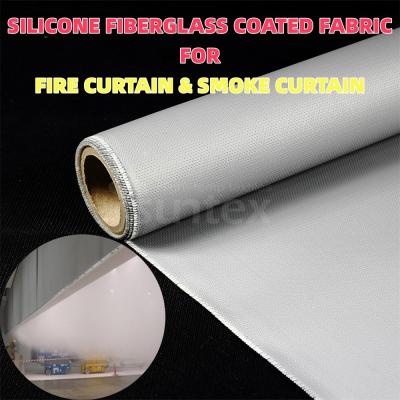 China PU FIBERGLASS COATED FABRIC FOR FIRECURTAIN & SMOKE CURTAIN for sale