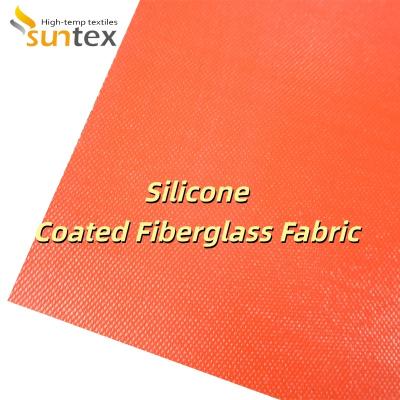 China Flame Retardant Silicone Coated Fiberglass Fabric with Temperature Resistance -50C to 500C and 400 g/sqm Weight for sale