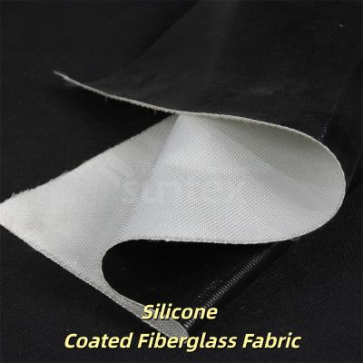 China Industrial Strength Silicone Coated Fiberglass Fabric with Superior Heat Resistance Up to 260°C, 0.3 mm Thickness, and 400 g/sqm Weight for sale