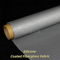 China Chemical Oil Resistant Silicone Coated Fiberglass Fabric 400 g/sqm 0.3 mm Thickness 1.5 Meter Width for sale