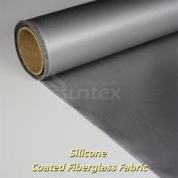 China Double Sided Alkali Free Grey Color Silicone Coated Fiberglass Fabric for Fireproof Thermal Insulation for sale