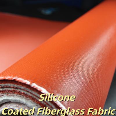 China Durable 0.3 mm Thickness 400 g/sqm Silicone Coated Fiberglass Fabric for High Temperature Areas with 1 / 1.2 / 1.5 meter Width for sale