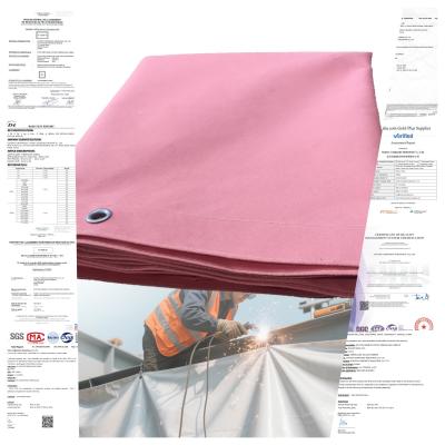 China 17 Oz 16 Mil 1000°F Heat Resistant Welding Blanket Fireproof Welding Curtain for Sparks and Slag Protection for sale