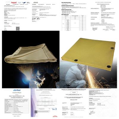 China 17 Oz 16 Mil Fireproof Welding Blanket with Sparks Protection for High Temperature Safety for sale
