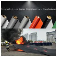 China Fire Resistant Silicone Coated Fiberglass Fabric with Temperature Resistance -50°C to 500°C, 400 g/sqm Weight, and 0.3 mm Thickness for sale