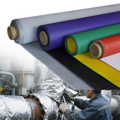 China Fireproof PU Coated Silicone Fiberglass Fabric Roll with 50m/100m Length and Corrosion Resistance for sale