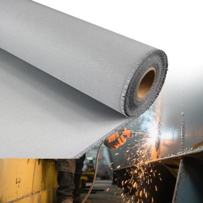 China Heavy Duty Splash Proof Industrial Use Welding Blanket in Blue/Black PU Coated Fiberglass Fabric for sale
