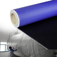 China Double Side Blue Black Twill Weave PU Coated Fiberglass Fabric Welding Blanket for sale