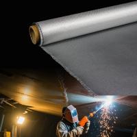 China Double Sided Silicone Coated Texturized Fiberglass Cloth Welding Blanket with 50 m / 100 m Roll Length for sale
