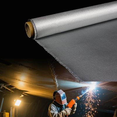 China Double Sided Silicone Coated Texturized Fiberglass Cloth Welding Blanket with 50 m / 100 m Roll Length for sale