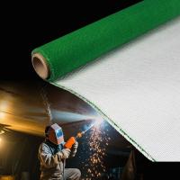 China Cuttable Sewable Blue Black PU Coated Fiberglass Fabric for Custom Fire Prevention Solutions for sale
