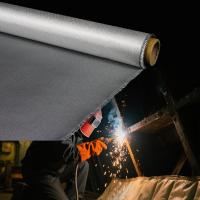 China Double-Sided Fireproof PU Coated Fiberglass Fabric 460 g/sqm 0.41 mm Twill Weave for Fire Resistant Applications for sale
